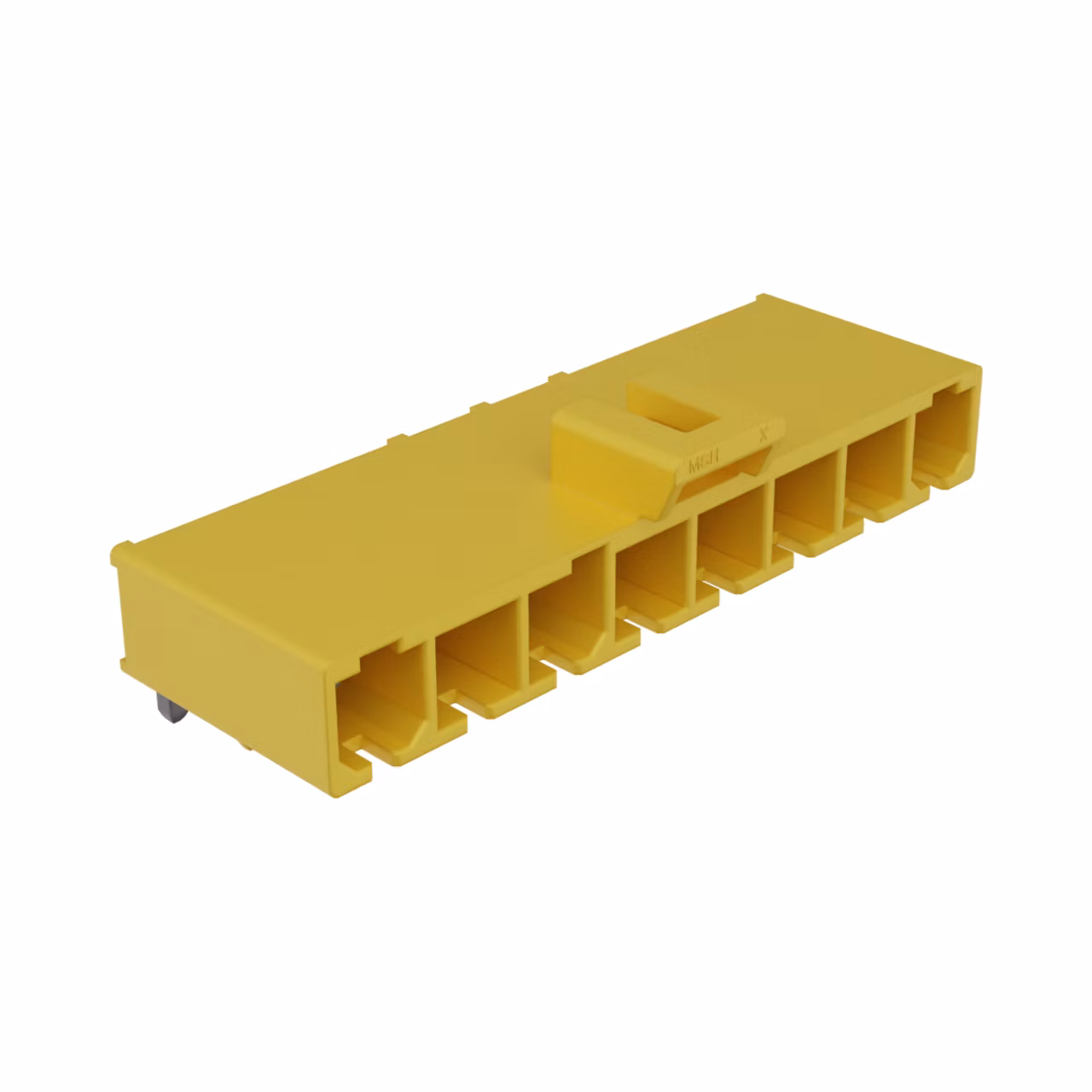 Mega-Fit ColorLock Right-Angle Header, 5.70mm Pitch, Single Row, 8 Circuits, Matte Tin (Sn) Plating, Glow-Wire Capable, Tray, Yellow for sale