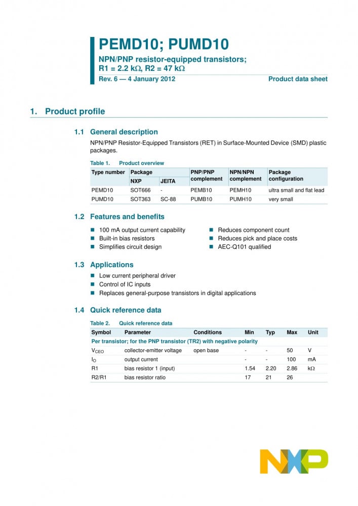 PEMD10 datasheet page 2