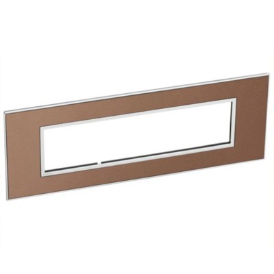 Arteor - Italian / US standard square plate 4 modules - Glossy stainless steel reflective finish - Snap-on mounting, 157x92x8mm