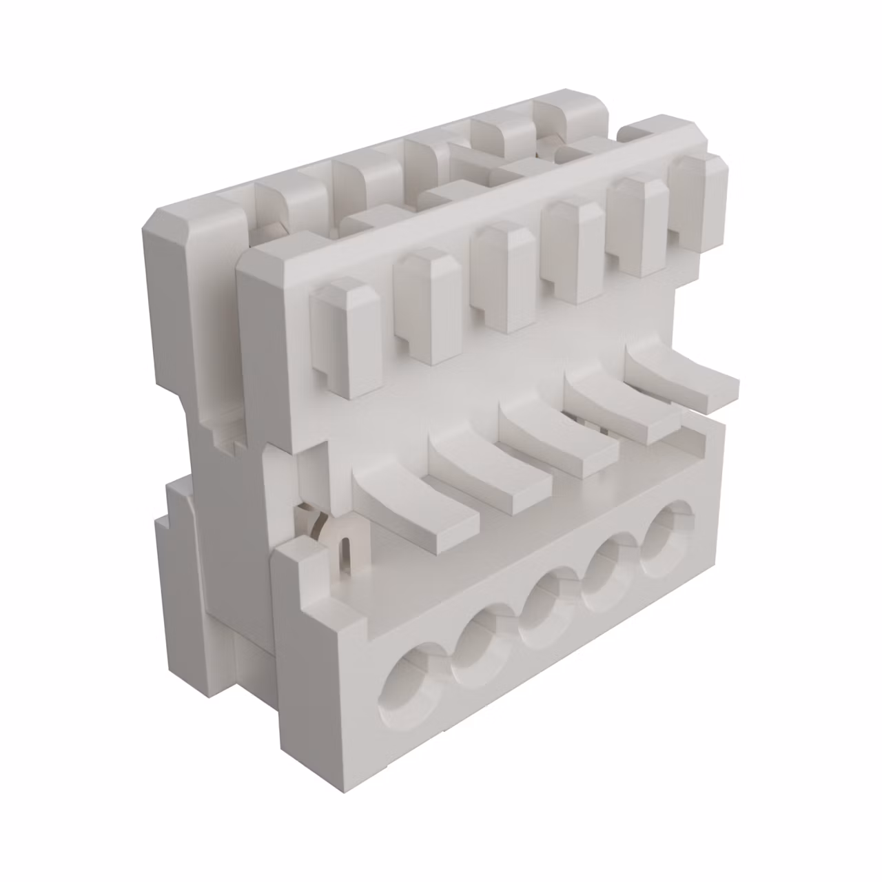 Appli-Mate RAST 2.5 IDT Housing, 2.50mm Pitch, Direct/Indirect, Female, 5 Circuits, Position Keys A, B, E, and F Removed, Polarizing Rib Between Circuits 2 and 3