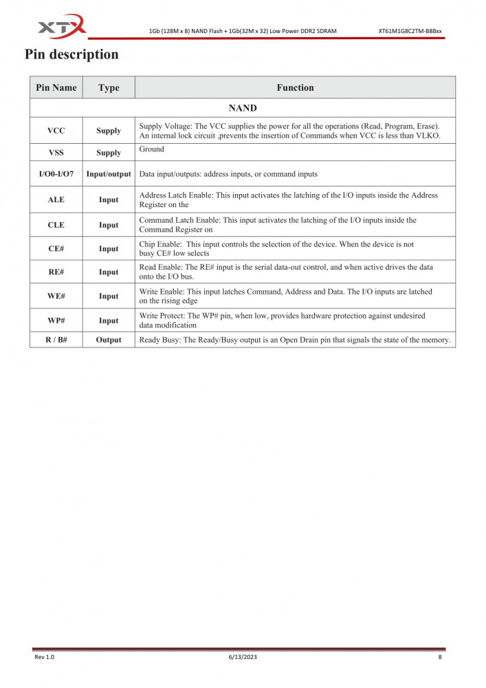 XT61M1G8C2TM-B8BEA datasheet page 8