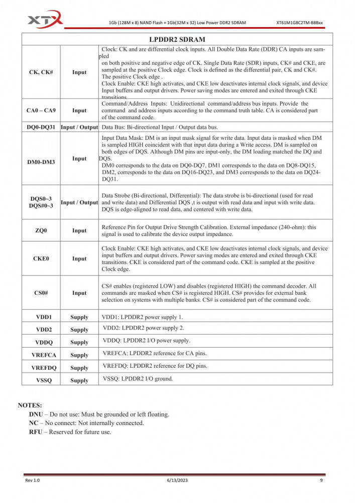 XT61M1G8C2TM-B8BEA datasheet page 9