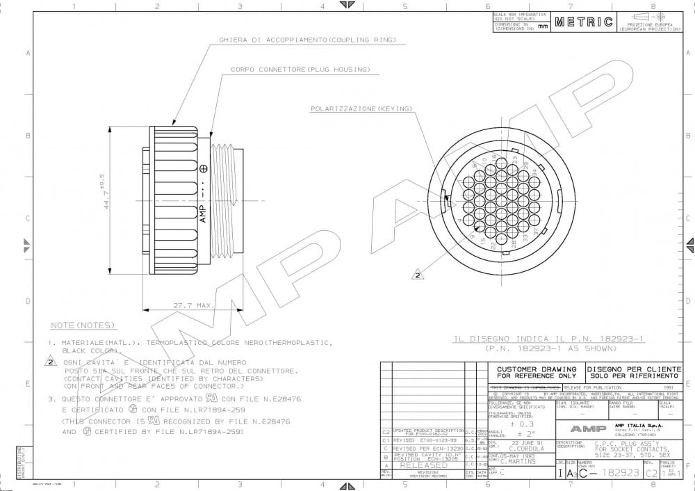 TE Connectivity 182923-1 customer drawing preview