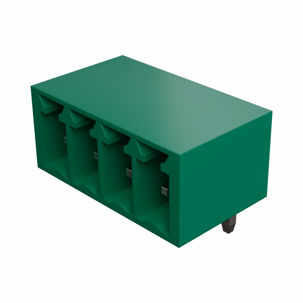 3.50mm Pitch Eurostyle Right-Angle PCB Header, Green Housing, 4 Circuits for sale