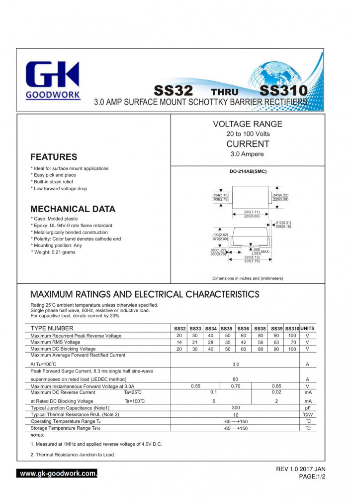 GOODWORK SS310-SMC datasheet page 1