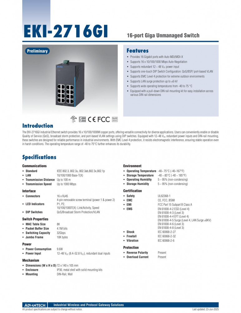 EKI-2716GI product documentation page 1