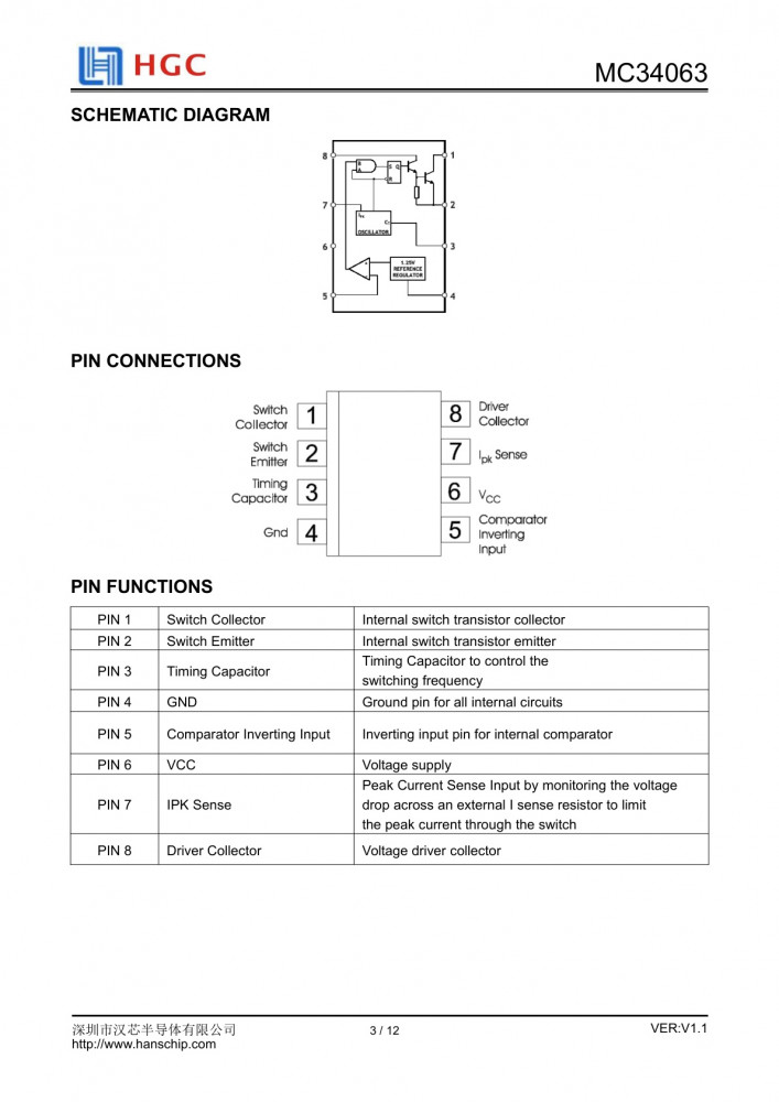 MC34063DRG datasheet page 3