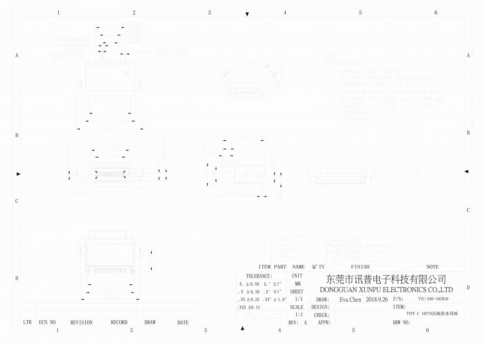 TYC-340-16CB16 approval specification page 2