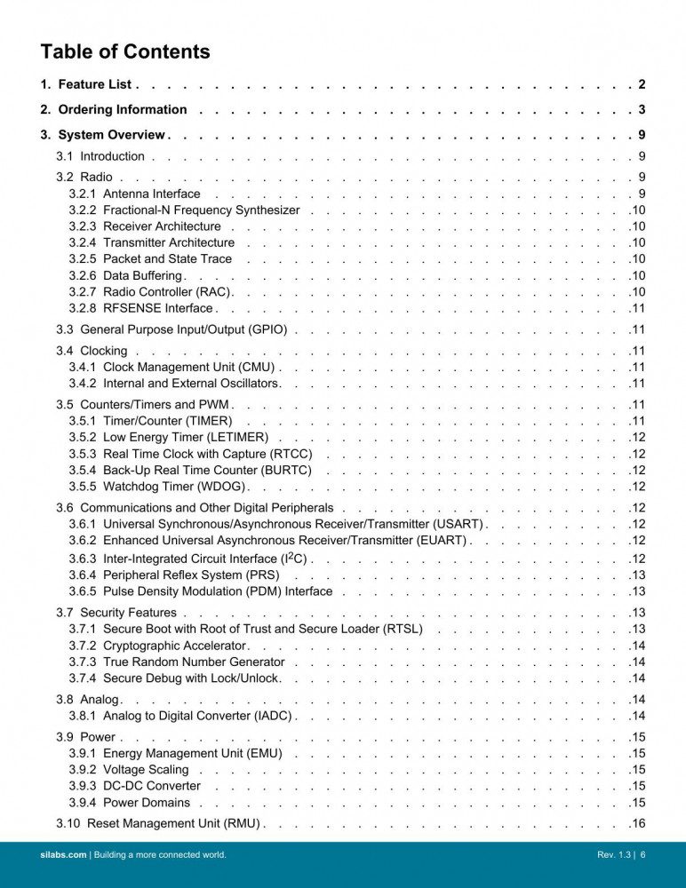 EFR32BG22 data sheet preview, page 6