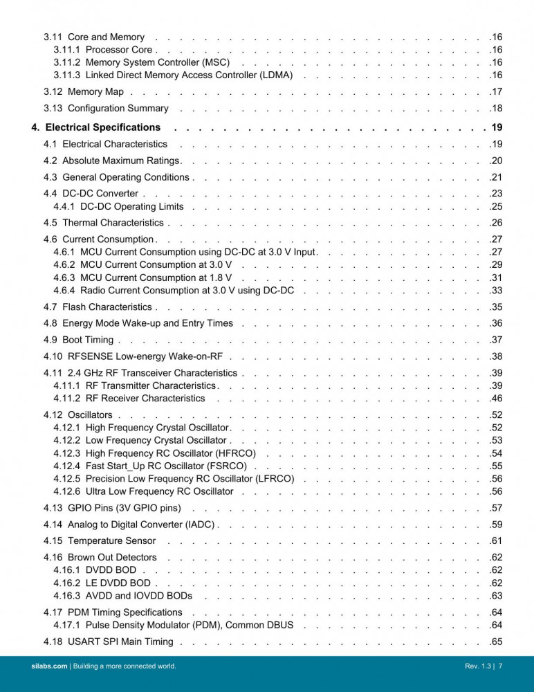 EFR32BG22 data sheet preview, page 7