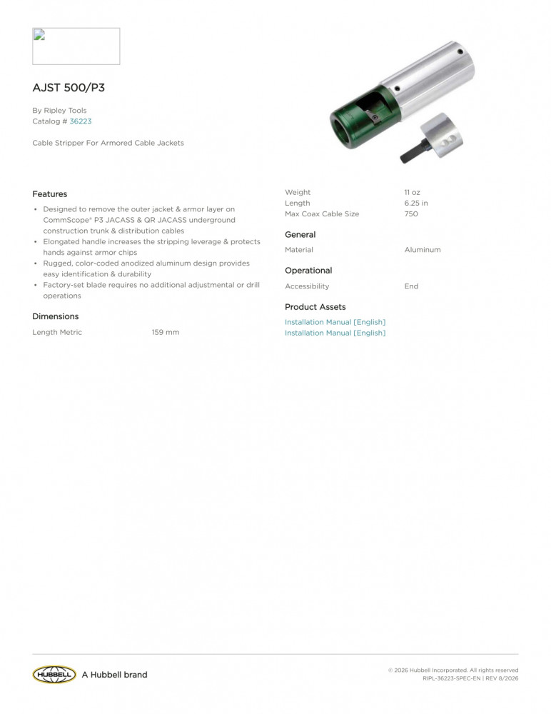 AJST 500/P3 product documentation preview