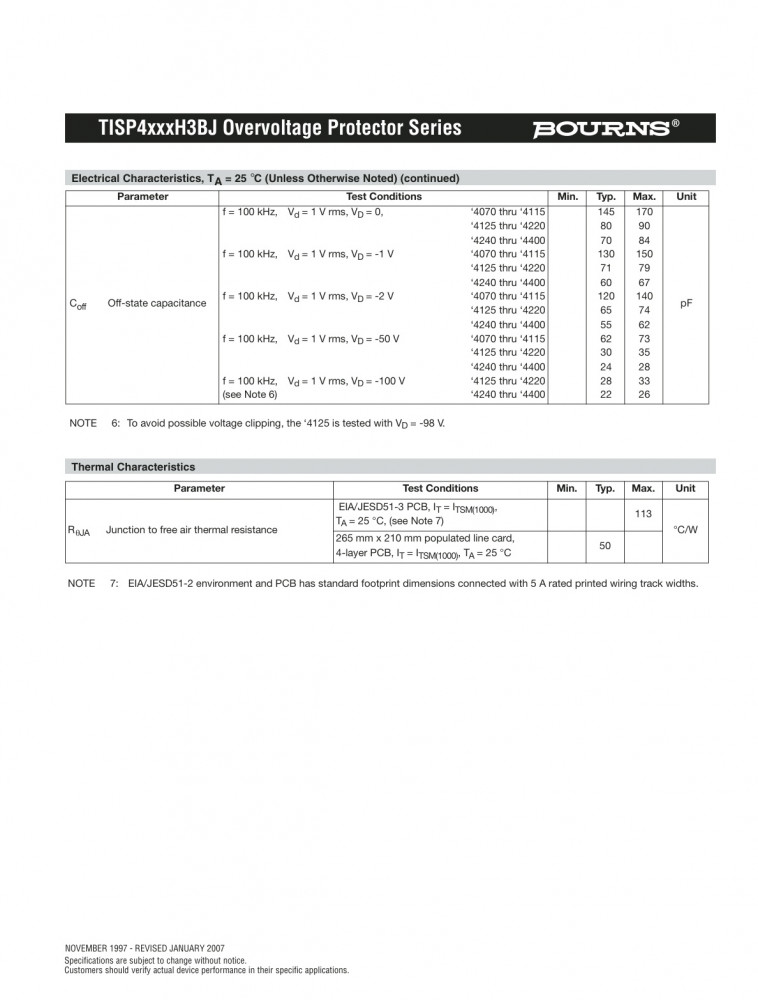 TISP4xxxH3BJ datasheet page 5