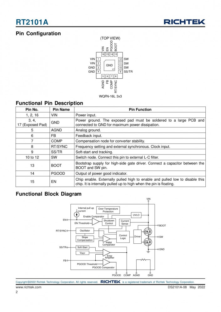 RT2101A datasheet page 2