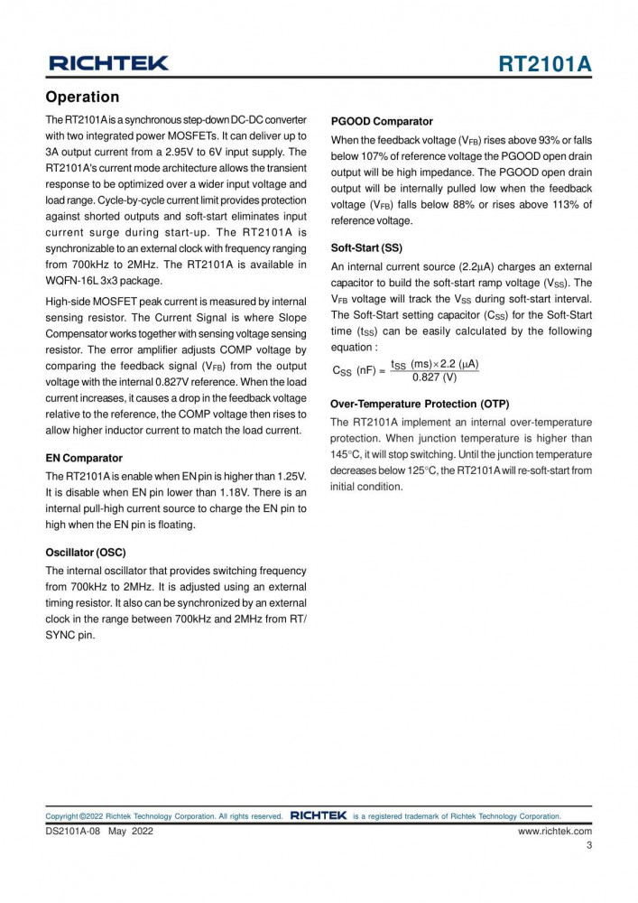 RT2101A datasheet page 3