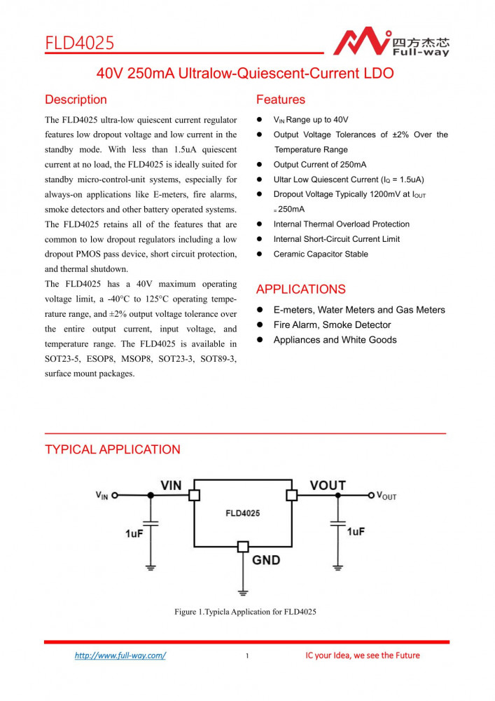 FLD4025 datasheet page 1
