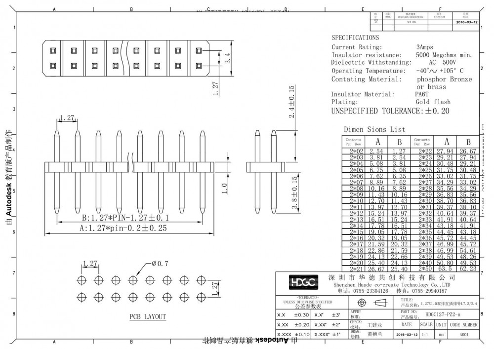 HDGC127-PZ2-15 technical document page