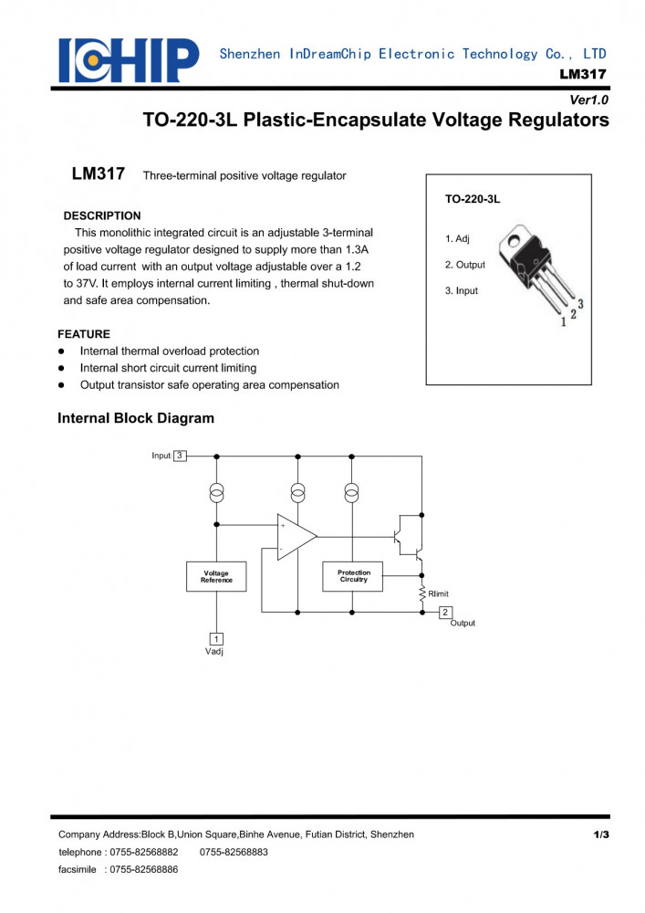 LM317 datasheet page 1