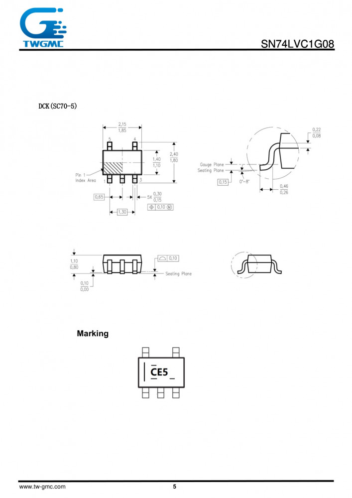 SN74LVC1G08DBVR datasheet page 5