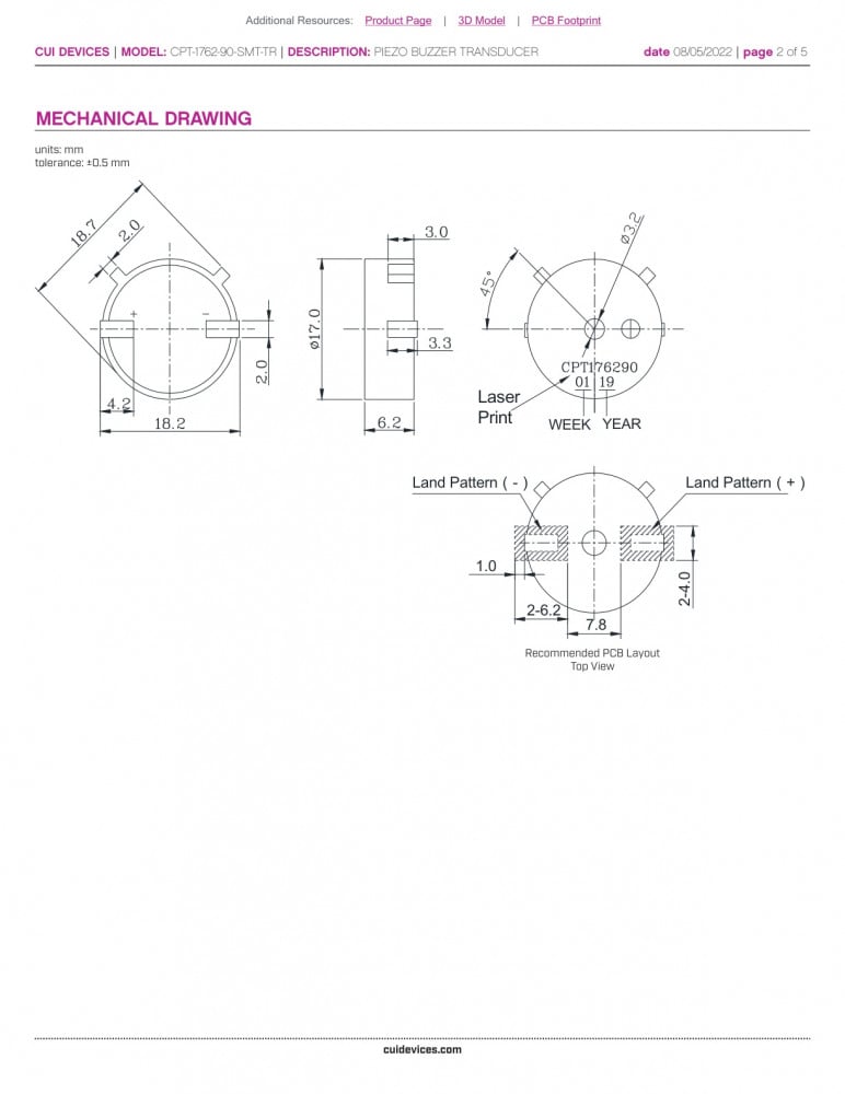 CPT-1762-90-SMT-TR datasheet page 2