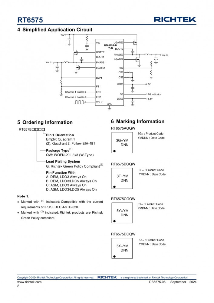 RT6575 datasheet page 2