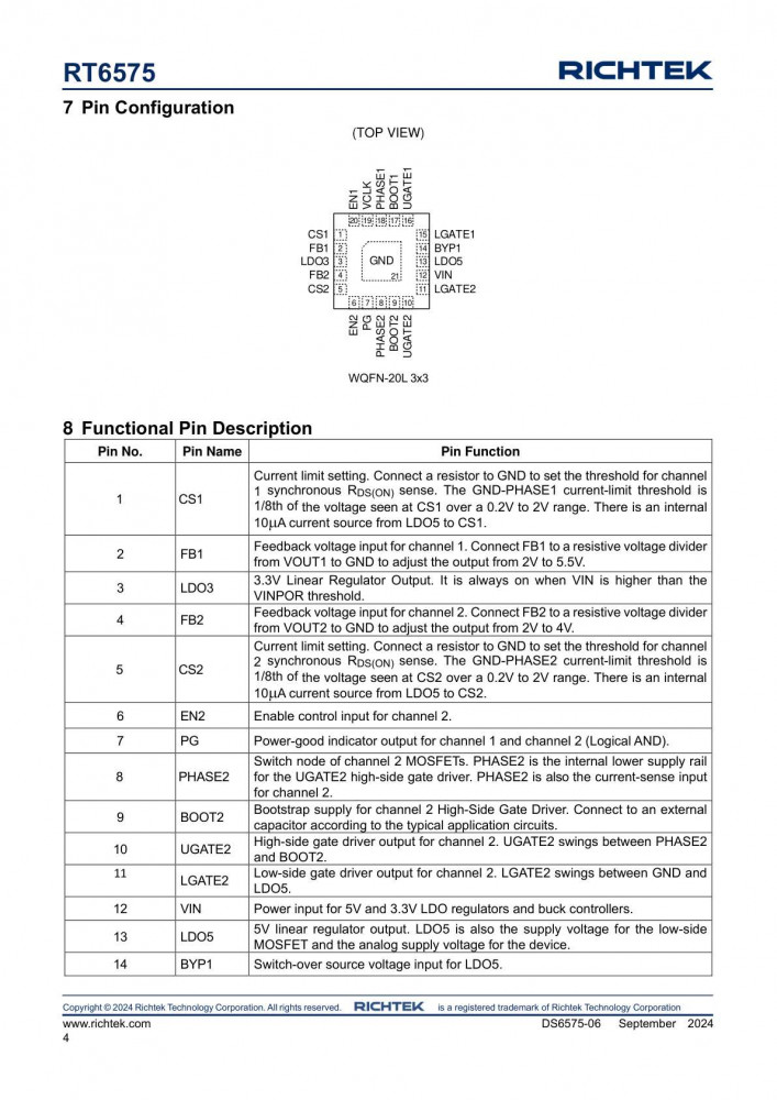 RT6575 datasheet page 4