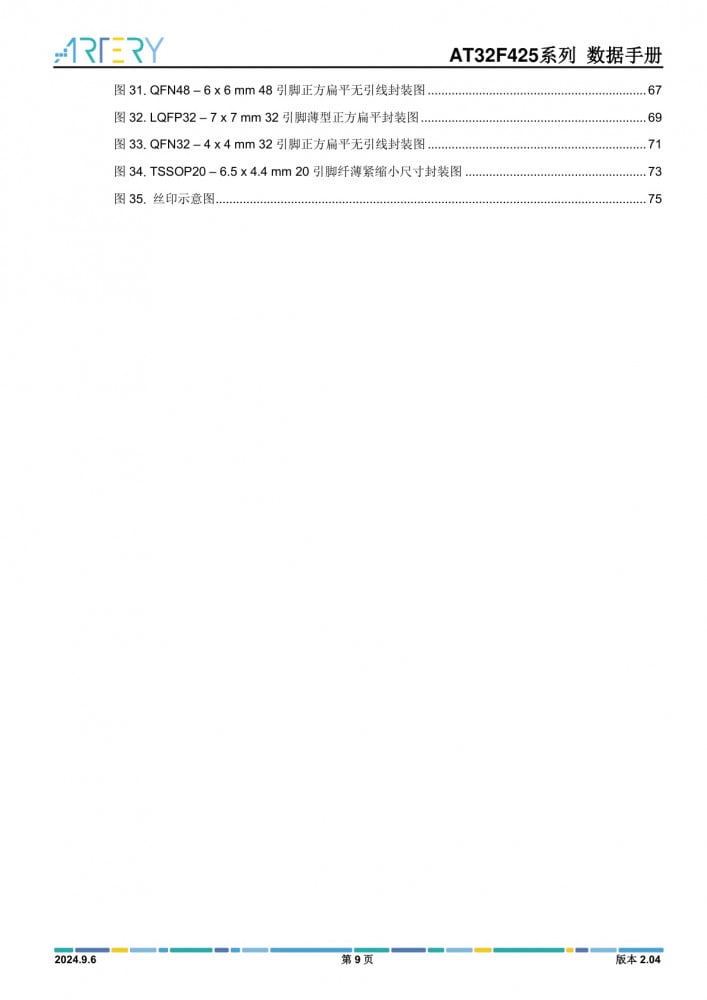 AT32F425 datasheet page 9