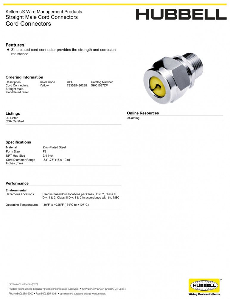 SHC1037ZP product documentation image