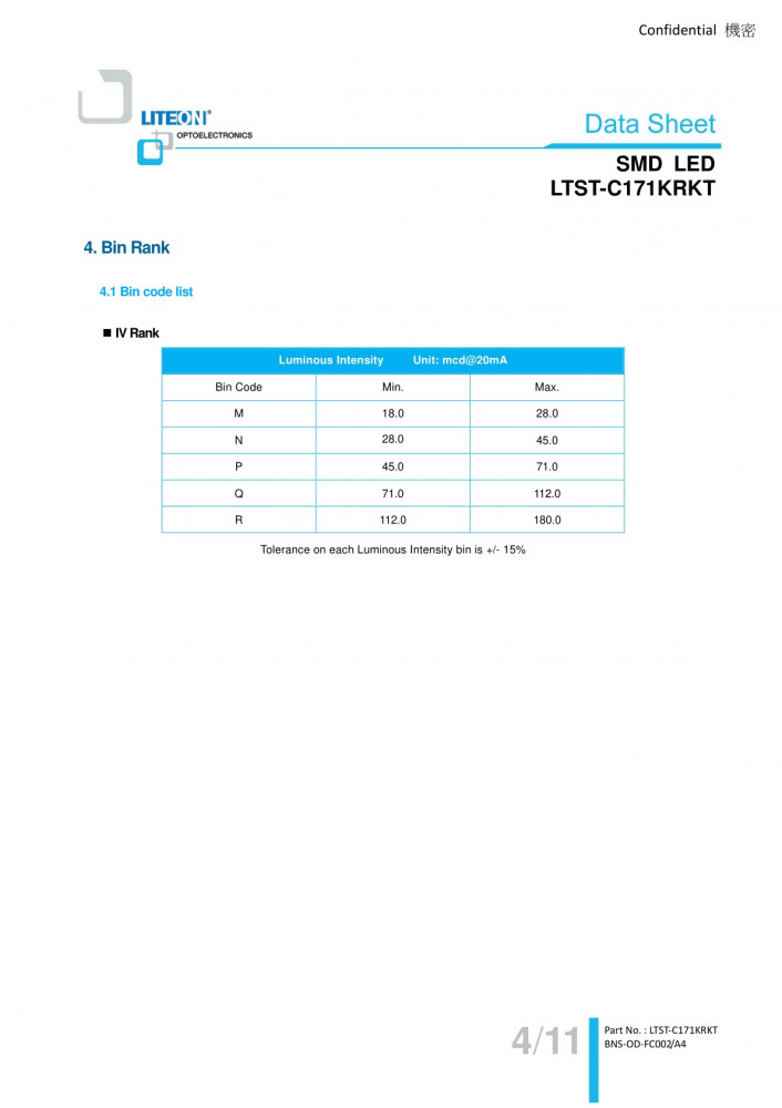 LTST-C171KRKT datasheet page 5