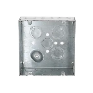 4-11/16 in. Square Box, Welded, 2-1/8 in. Deep with One 1/2 in. KO & Fifteen TKO's, Raised Ground for sale