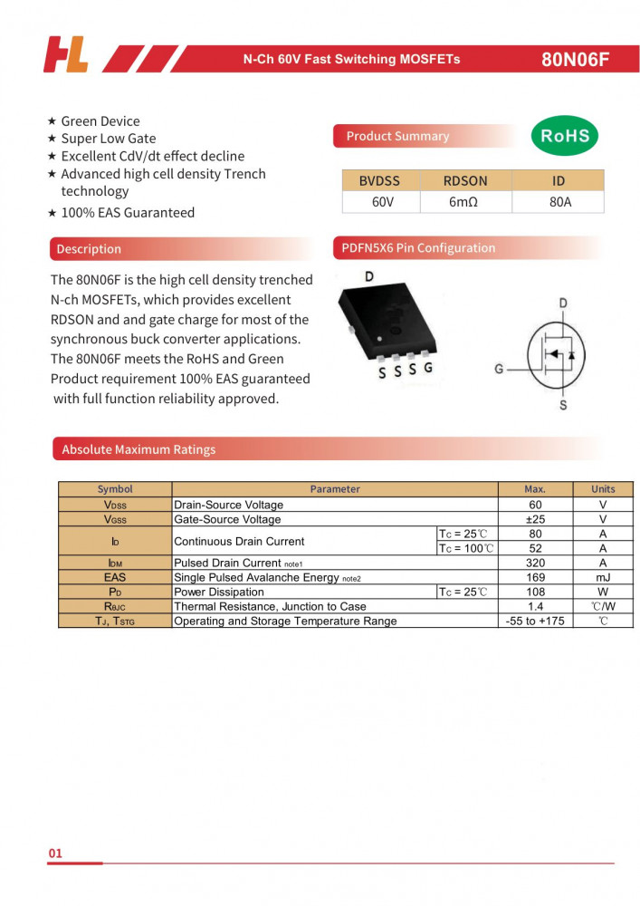 80N06F datasheet page 1