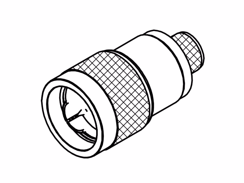 N Jack, Straight, Bulkhead, Crimp, RG-178, RG-196 Cable, Brass Body, Nickel (Ni) Plated, with Jam Nut and Lockwasher, IP68, Tray, 50 Ohms