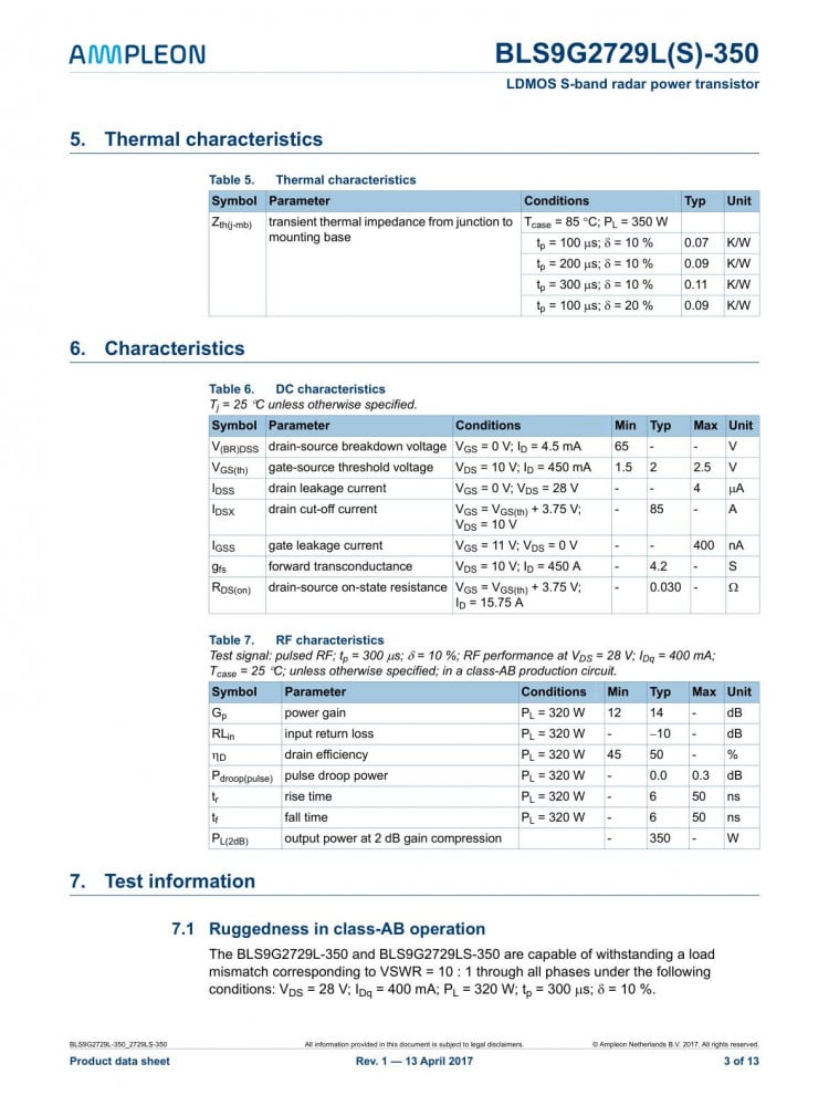 BLS9G2729L-350U datasheet page 3