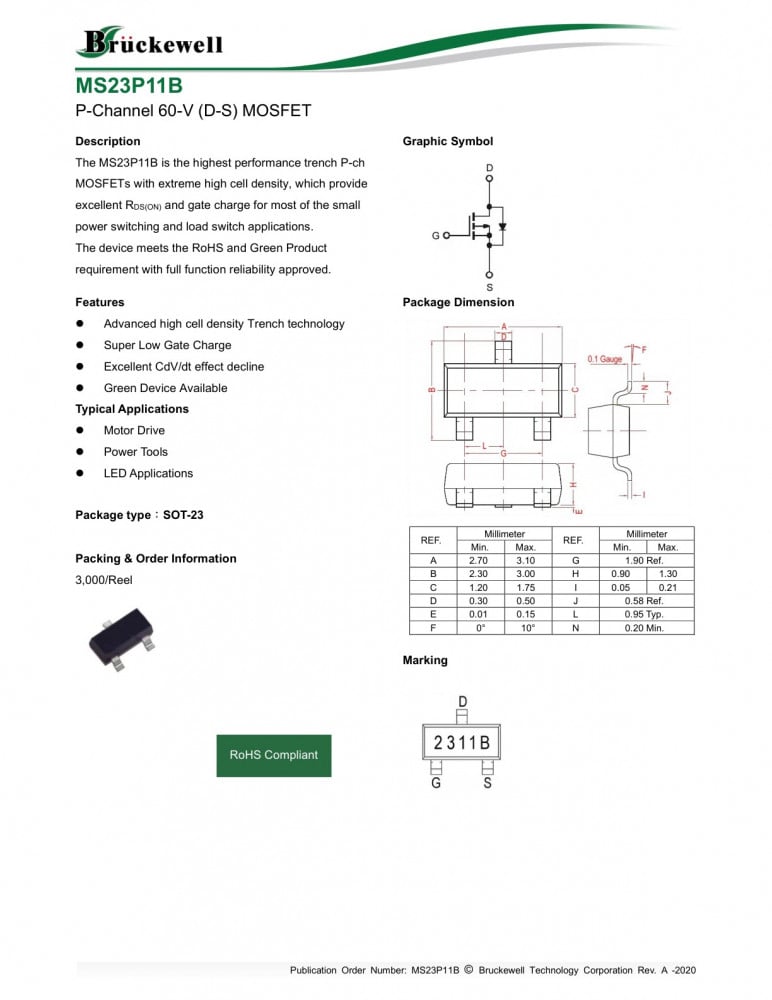 MS23P11B datasheet page 1