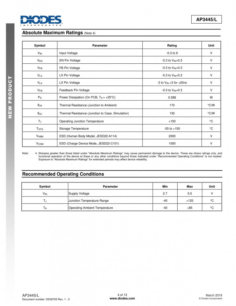 AP3445W6-7 datasheet page 4