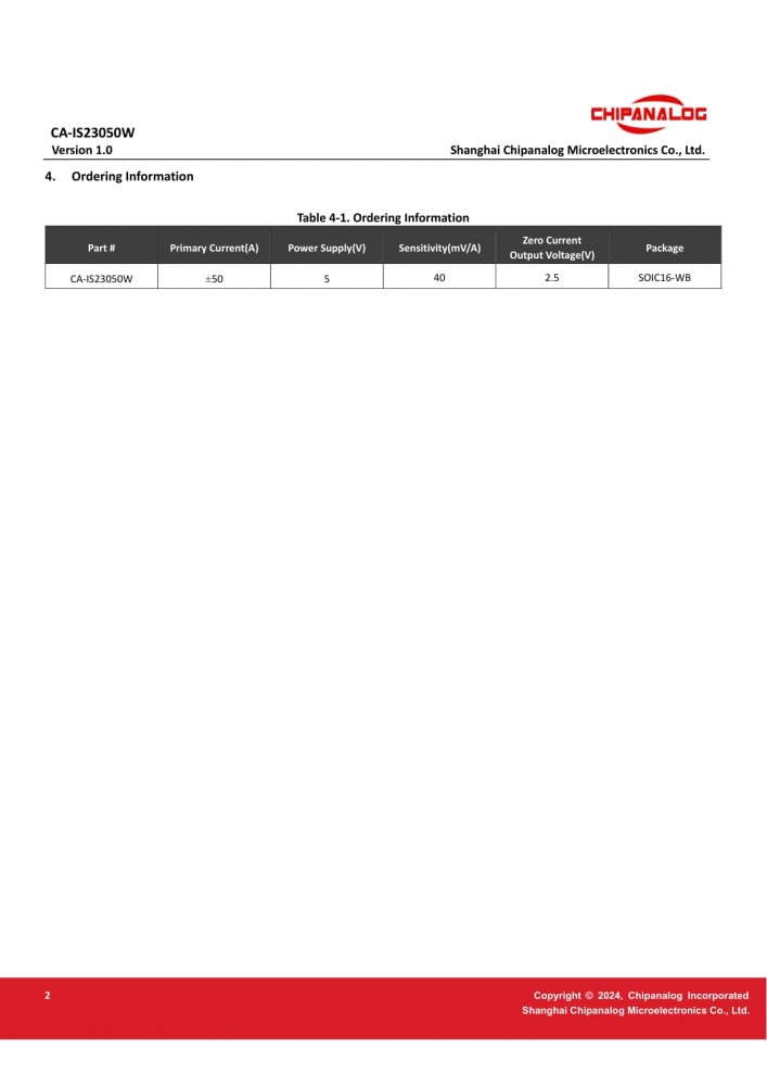 CA-IS23050W datasheet page 2