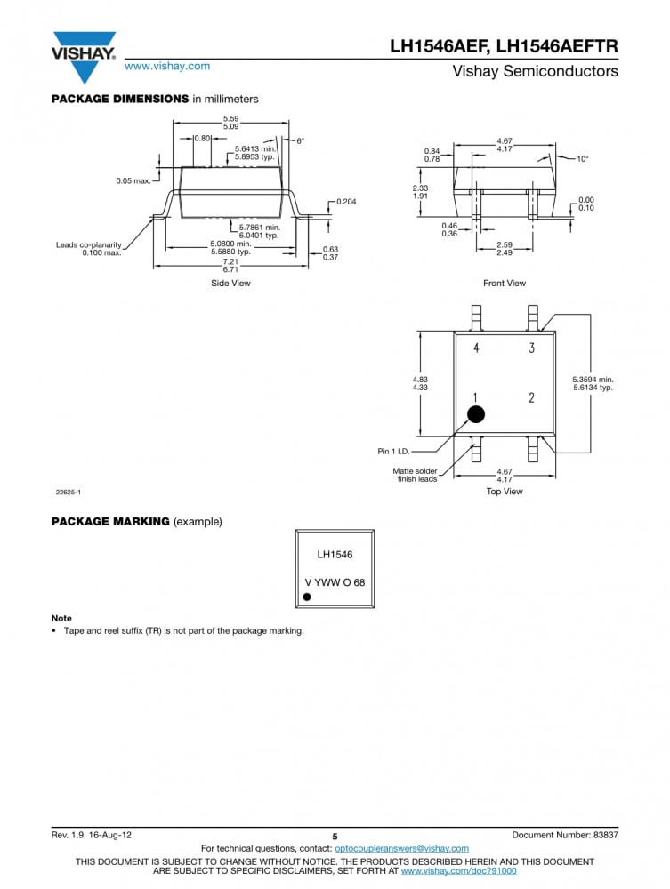 LH1546AEFTR datasheet page 5