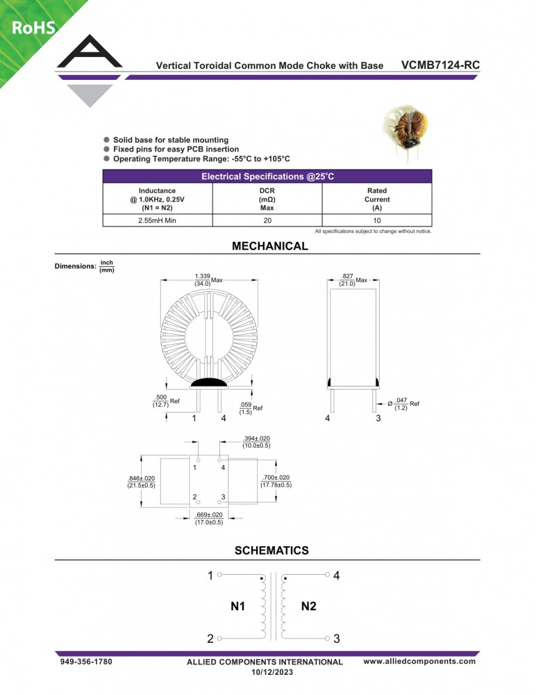 VCMB7124-RC product datasheet page