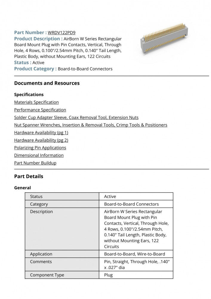 WRDV122PD9 technical document page 1