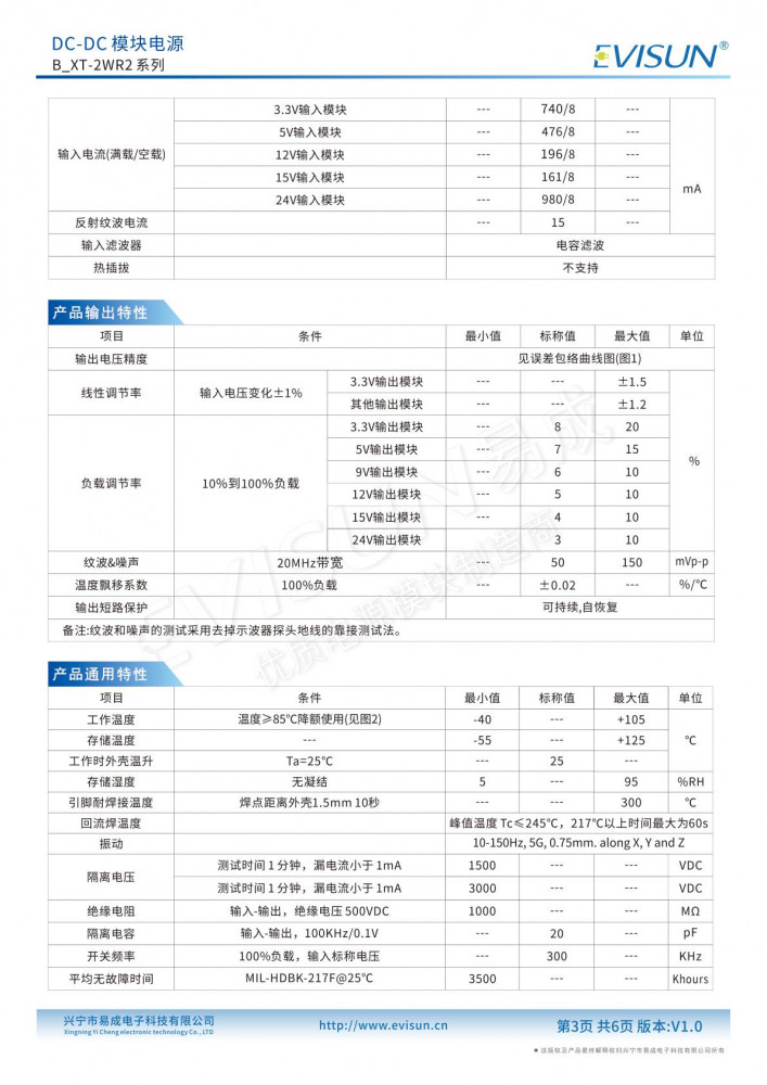 EVISUN B0503XT-2WR2 datasheet page 3