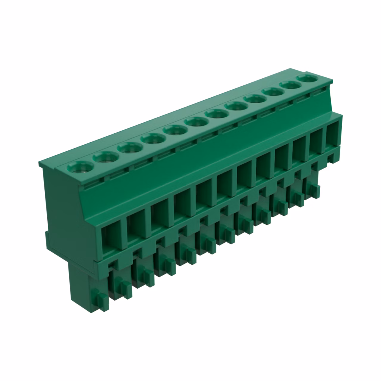 3.81mm Pitch Eurostyle Vertical Plug, Front Wire Entry, Green Housing, 12 Circuits for sale