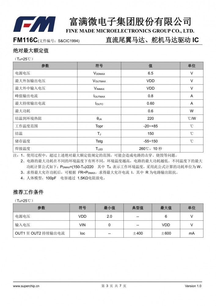 FM116C datasheet page 3