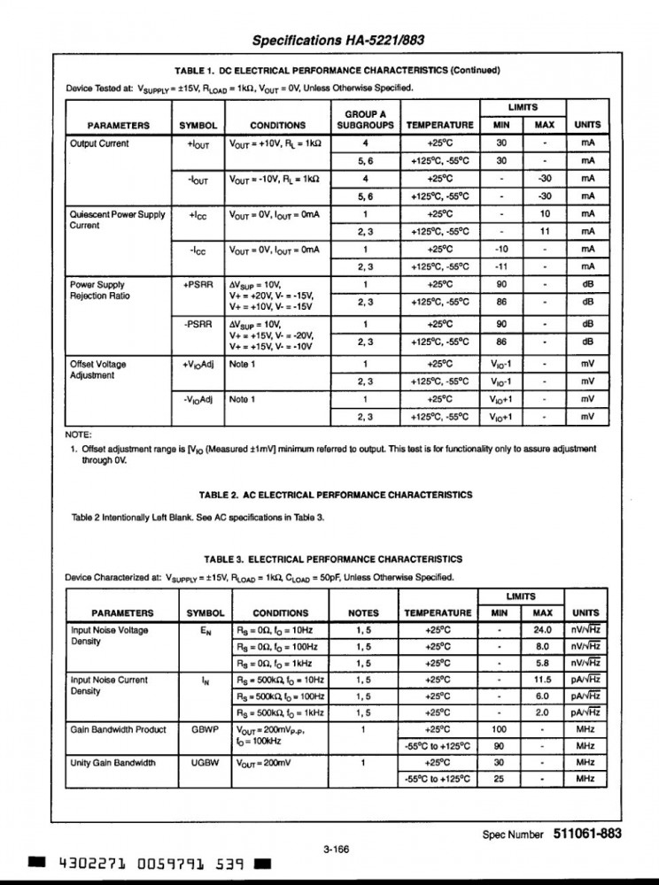HA7-5221/R datasheet page 4