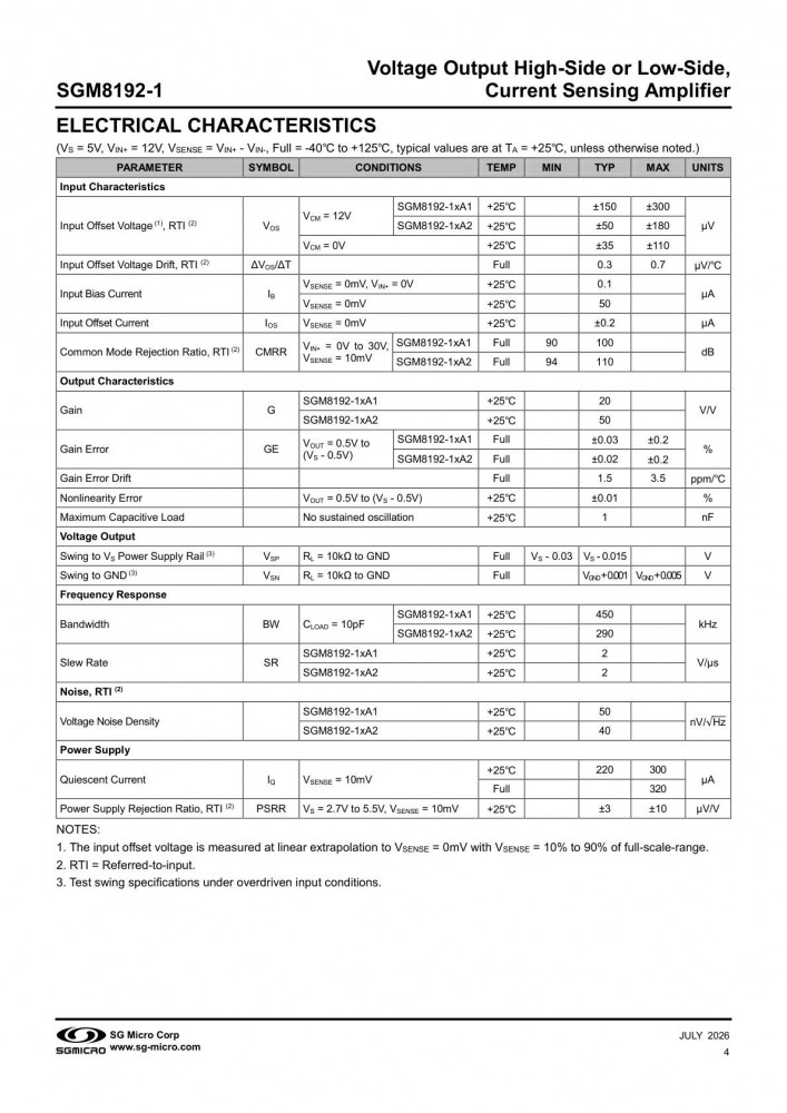 SGM8192-1 datasheet page 4