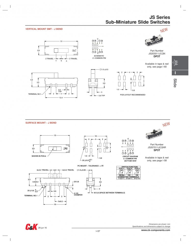 C&K JS Series datasheet page 9