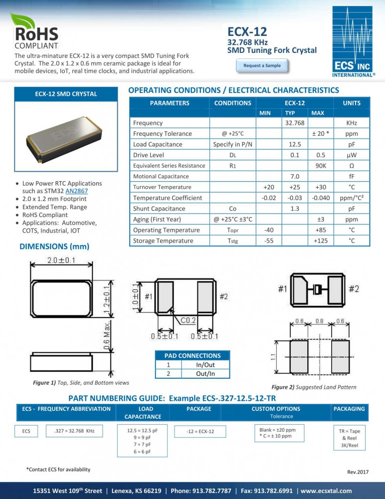 ECS-.327-12.5-12-TR technical document page 1