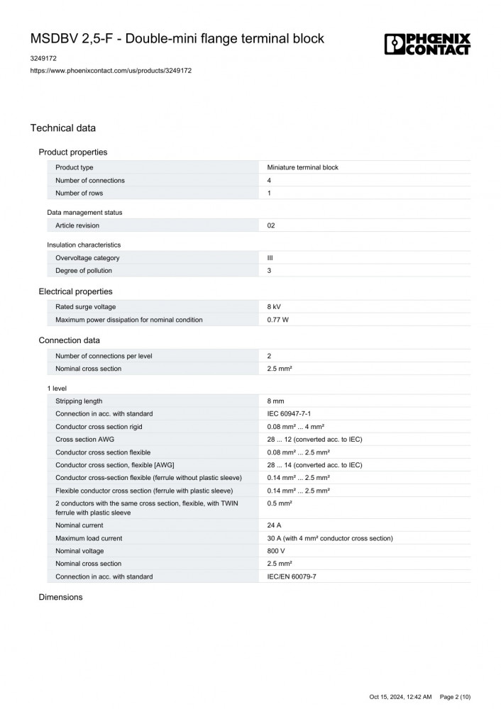 Phoenix Contact 3249172 technical document page 2
