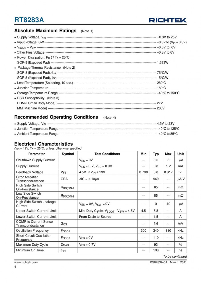RT8283A datasheet page 4