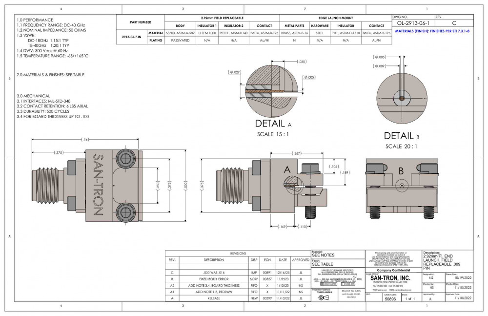 SAN-TRON 2913-06-PJN product drawing image