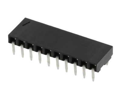 C-Grid III PCB Receptacle, 2.54mm Pitch, Single Row, Right-Angle, Shrouded, 20 Circuits, Tin (Sn) Plating