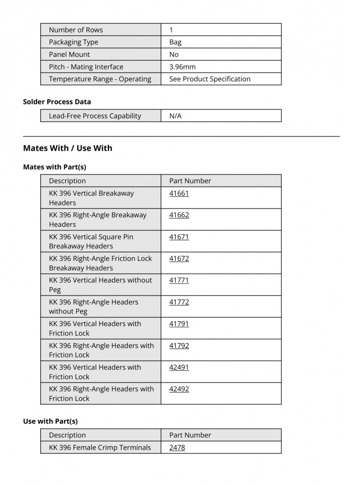 Molex KK 396 product specification page image 3